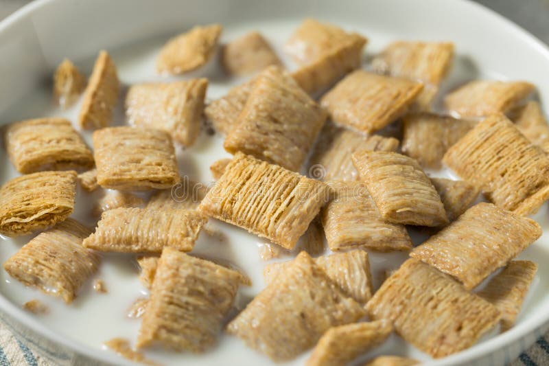 Healthy Wheat Squares Breakfast Cereal Stock Image - Image of grain ...