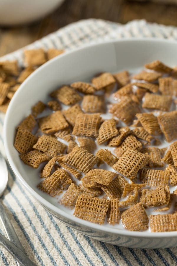 Healthy Wheat Squares Breakfast Cereal Stock Image - Image of morning ...