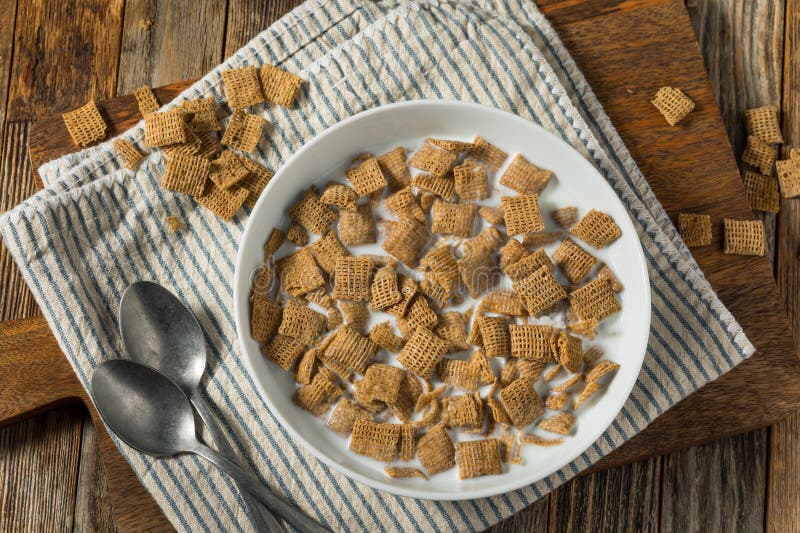Healthy Wheat Squares Breakfast Cereal Stock Photo - Image of delicious ...