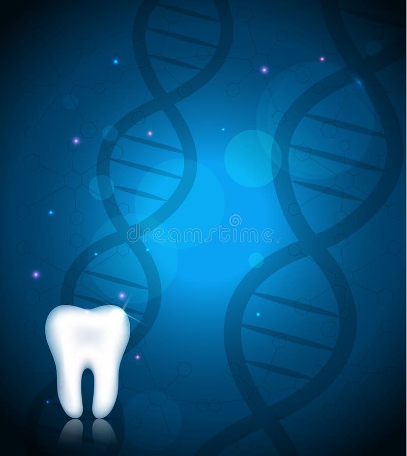 Healthy White Tooth and DNA Background Stock Vector - Illustration of ...