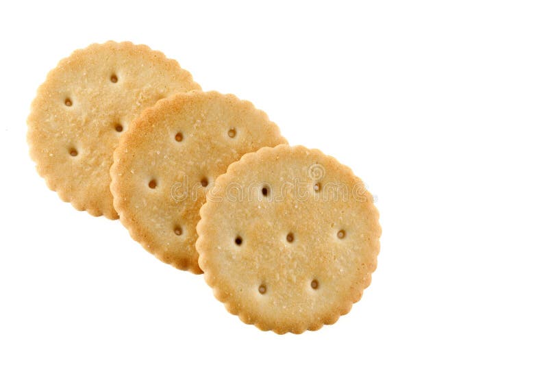Healthy Whole Wheat Cracker on White Background. Stack of Saltine ...