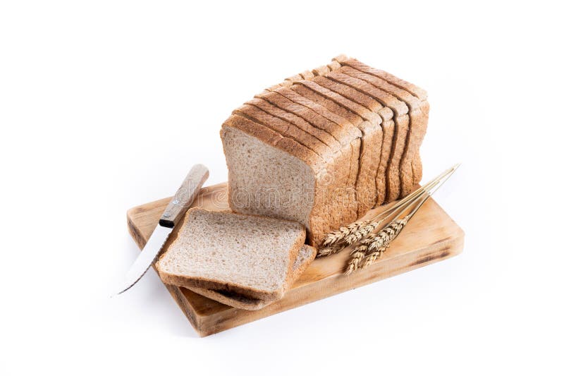 Healthy Wholemeal Bread Slices Isolated on White Background Stock Image ...