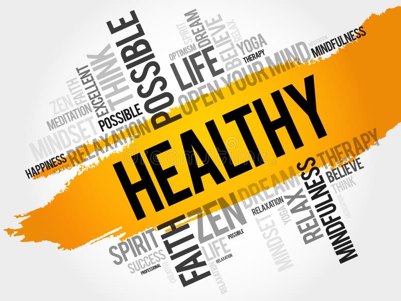 Healthy word cloud stock illustration. Illustration of energy - 201426412