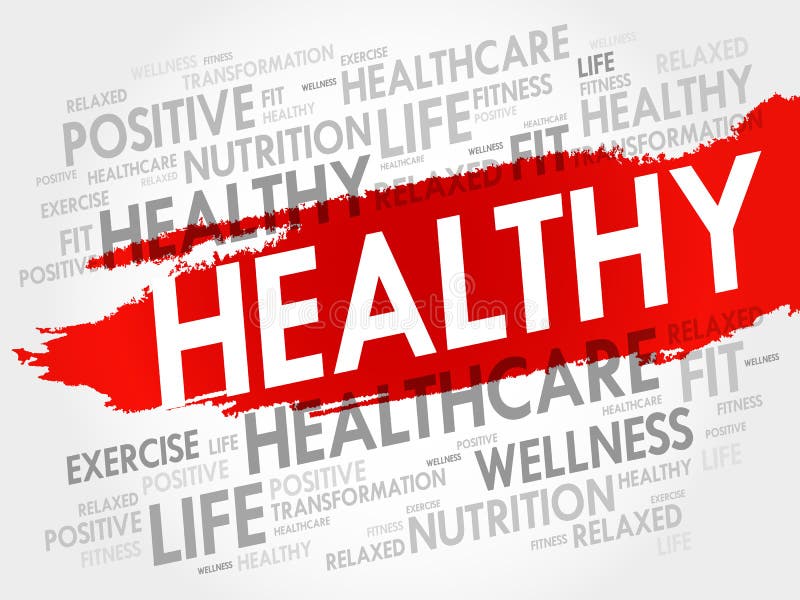 HEALTHY word cloud collage stock illustration. Illustration of activity ...