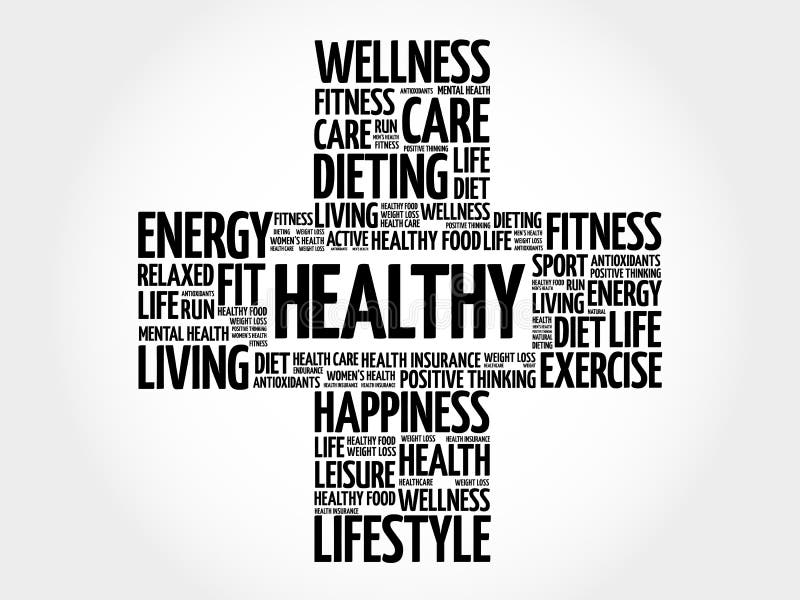 Healthy Word Scale Wellness Health Care Lose Weight Stock Illustration ...