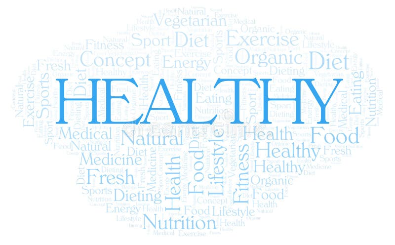 Healthy word cloud stock illustration. Illustration of white - 131821447