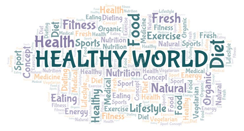 Healthy World word cloud. stock illustration. Illustration of wordcloud ...