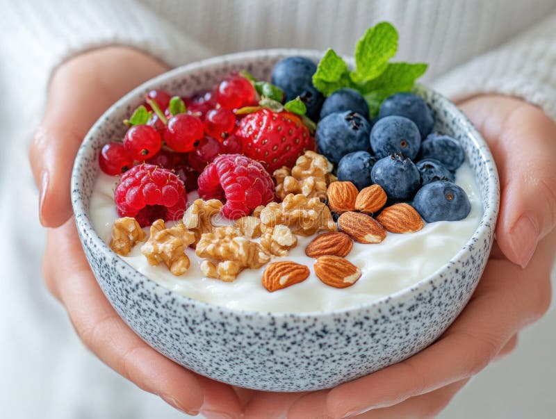 Healthy yogurt bowl stock illustration. Illustration of healthy - 359861542