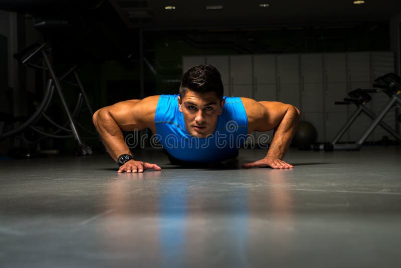 Healthy Young Guy Doing Push Up Exercise Stock Photo - Image of body ...