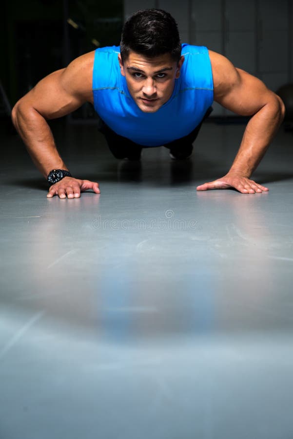 Healthy Young Guy Doing Push Up Exercise Stock Photo - Image of body ...
