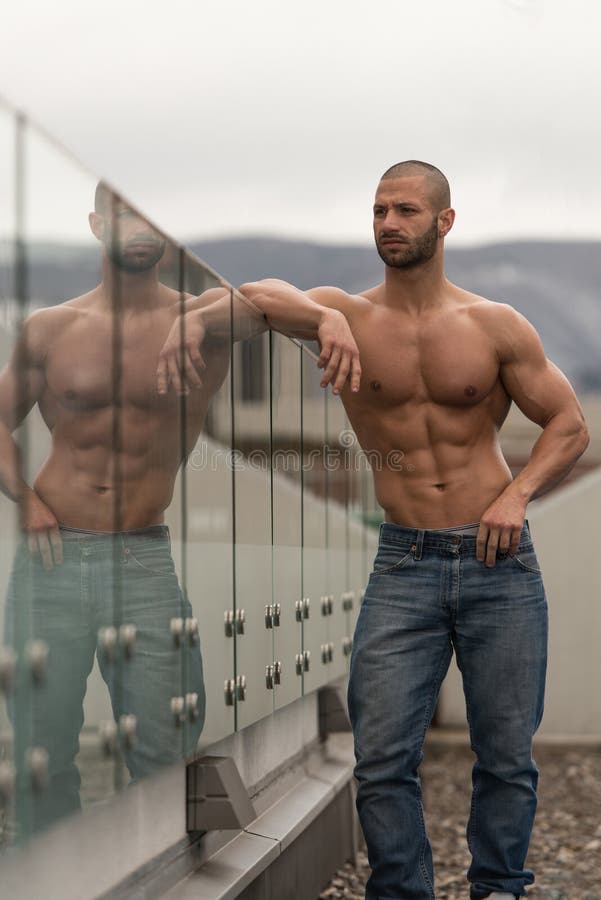Healthy Young Man Posing Outdoors Stock Photo - Image of exercise ...