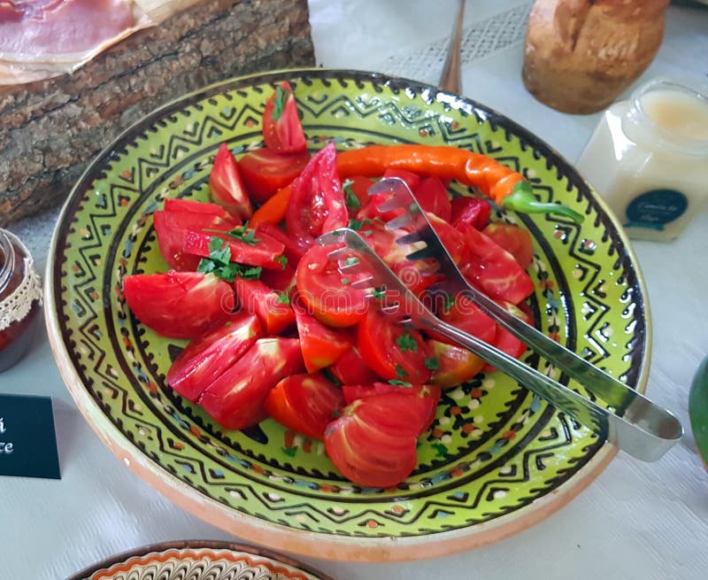 Healtthy Tomatoes on a Plate Stock Photo - Image of romanian, beautiful ...