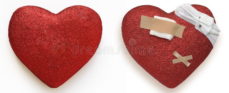 Heart Healthy and Sick Heart Stock Photo - Image of diagnosis, crash ...