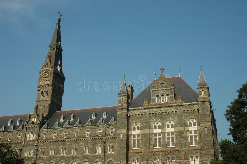Healy Hall and the Clock Tower Stock Photo - Image of building ...
