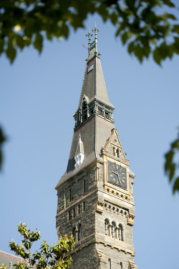 Healy Hall Clock Tower stock image. Image of healy, lawn - 31419019