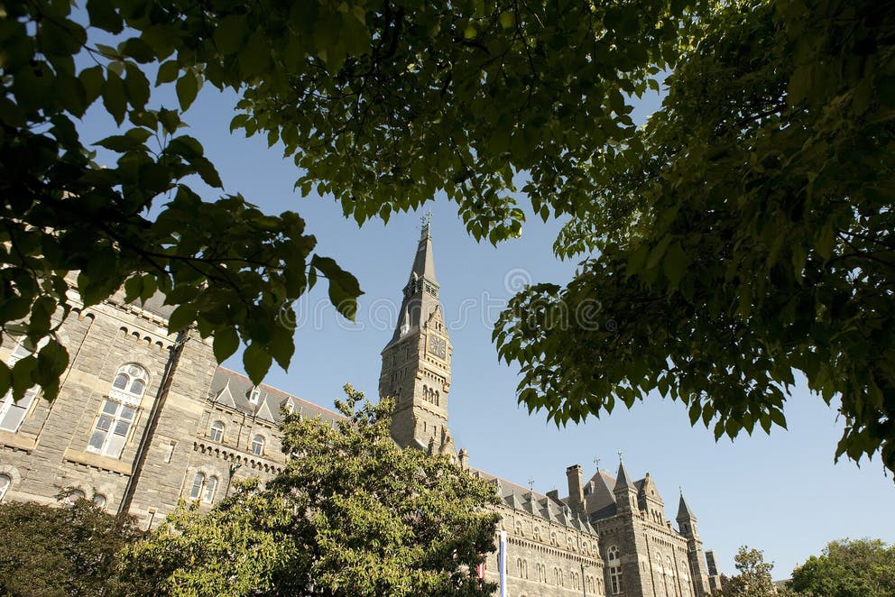 Healy Hall through trees stock photo. Image of learning - 31419014