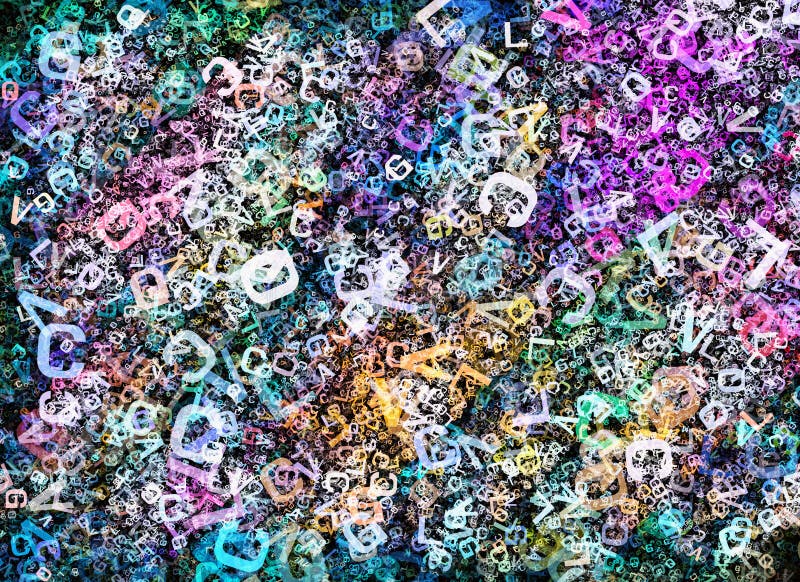 Heap of Abstract Multicolored Flying Alphabet Letters Stock ...