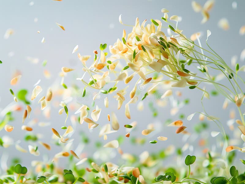 Heap of Alfalfa Sprouts on White Background. Photography of ALFALFA ...