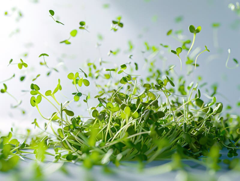 Heap of Alfalfa Sprouts on White Background. Photography of ALFALFA ...