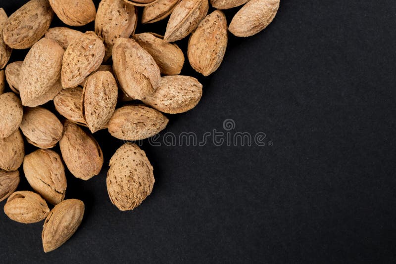 Almonds in shell stock image. Image of flavor, front - 107430457