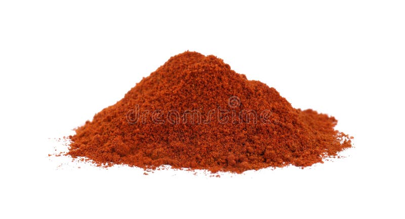 Heap of Aromatic Paprika Powder Isolated on White Stock Image - Image ...