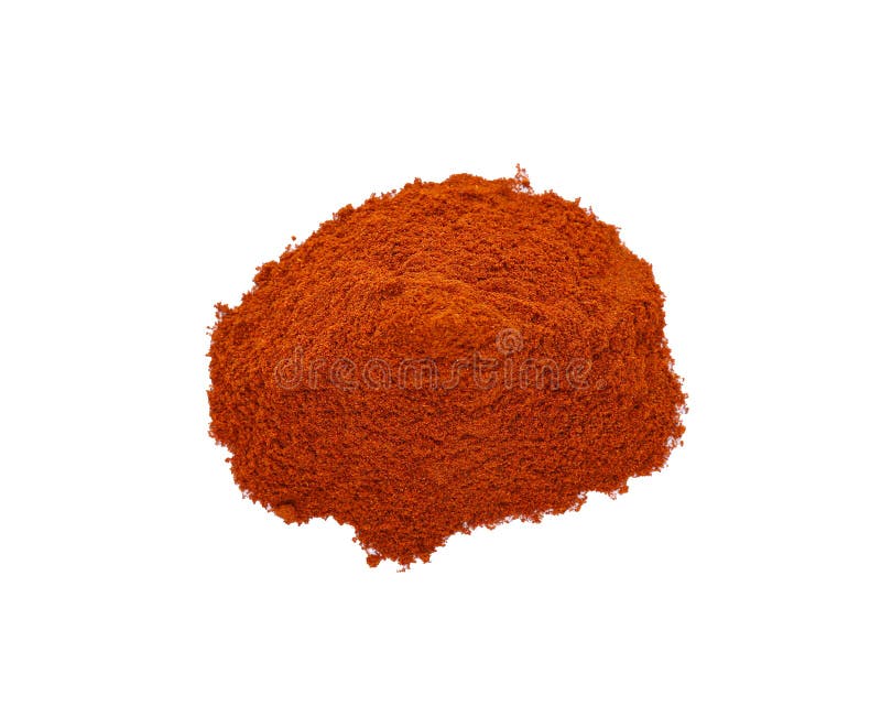 Heap of Aromatic Paprika Powder Isolated on White, Top View Stock Photo ...