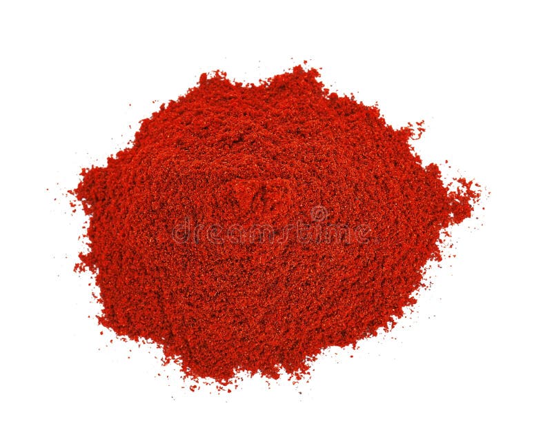 Heap of Aromatic Paprika Powder Isolated on White, Top View Stock Photo ...