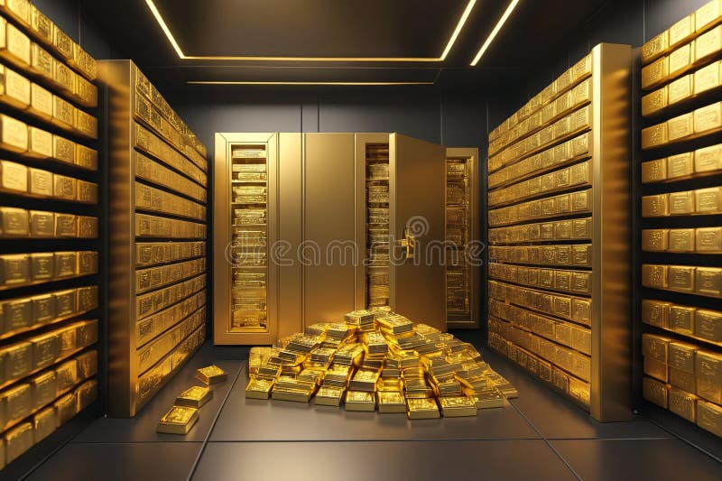 Heap of bar of gold stock illustration. Illustration of business ...