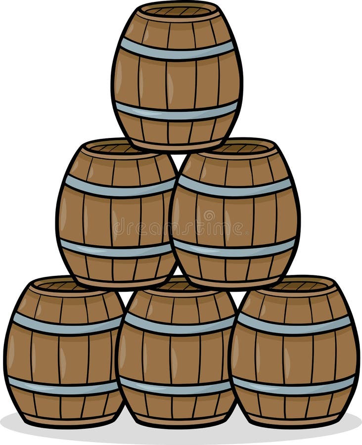 Heap of Barrels Cartoon Illustration Stock Vector - Illustration of ...