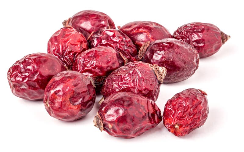 Heap Berries Dried Rosehips Isolated on White. Stock Image - Image of ...