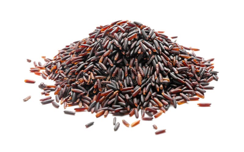 Heap of Black Wild Rice on White Background Stock Image - Image of ...