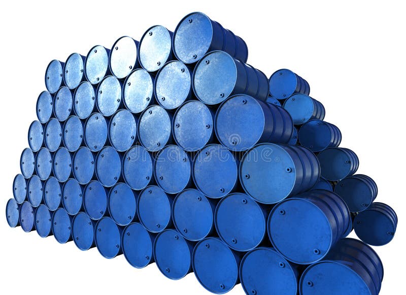 Blue Oil Barrels Isolated On White Stock Photo - Image of isolated ...