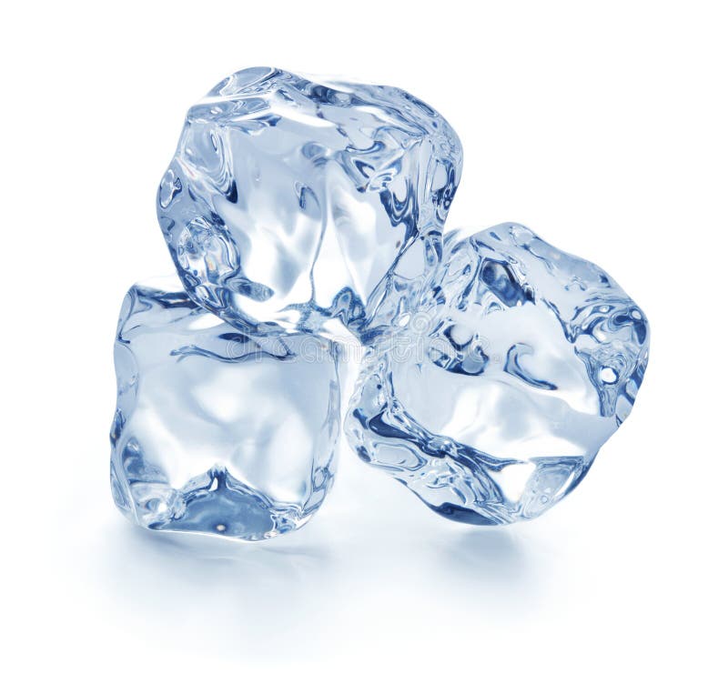 Blue Ice Cubes Isolated on White Stock Image - Image of square ...