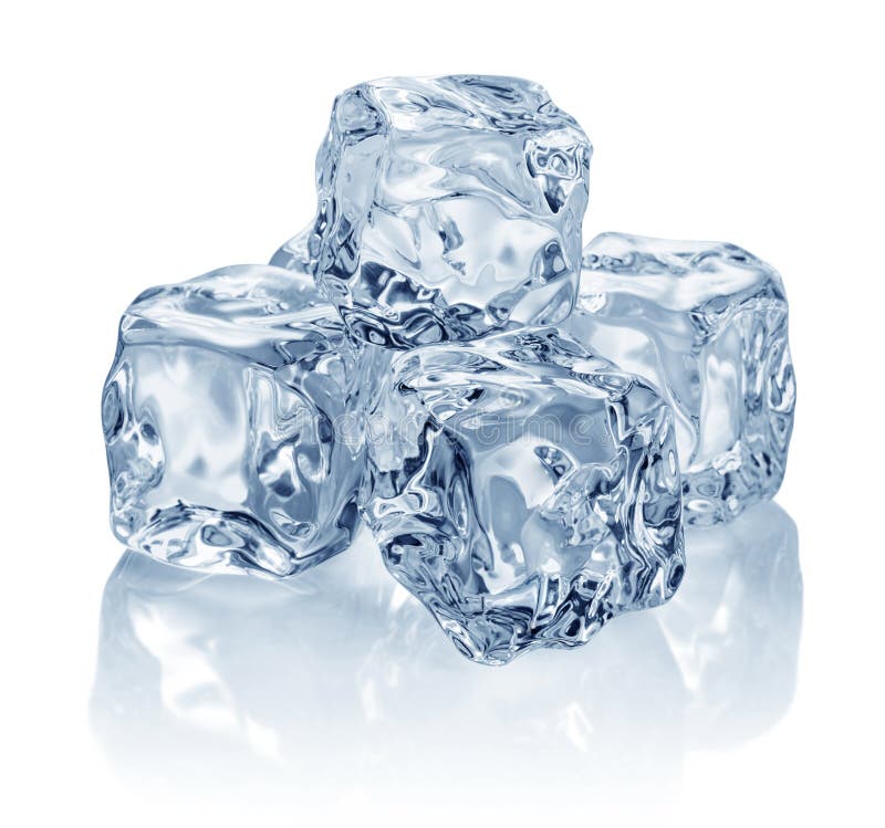 Blue Ice Cubes Isolated on White Stock Image - Image of square ...