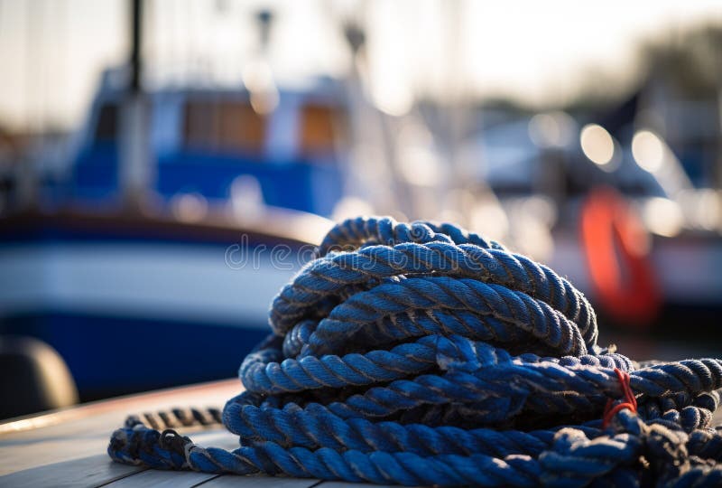 Blue marine boat ropes stock illustration. Illustration of fisherman ...
