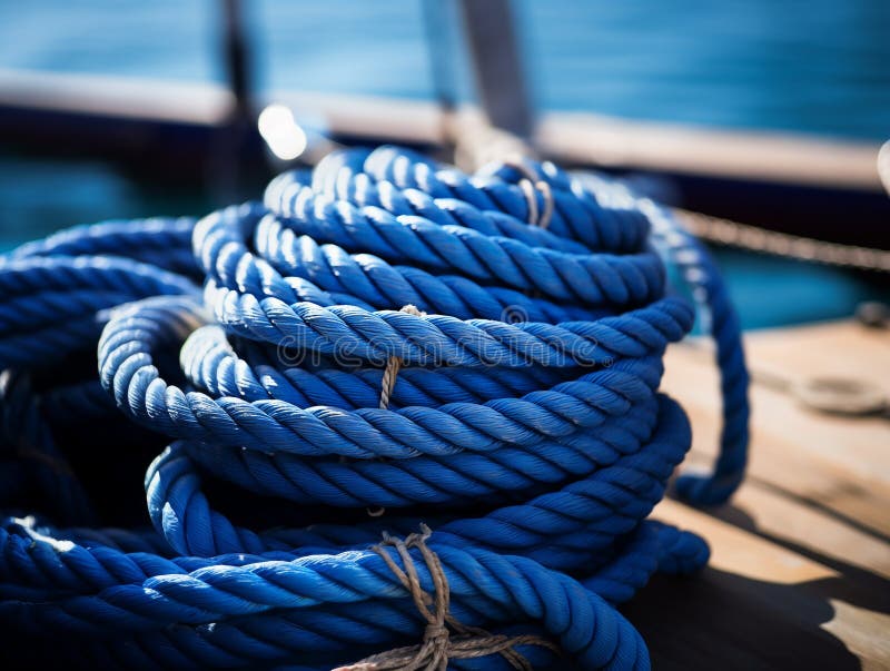 Blue marine boat ropes stock illustration. Illustration of ropes ...