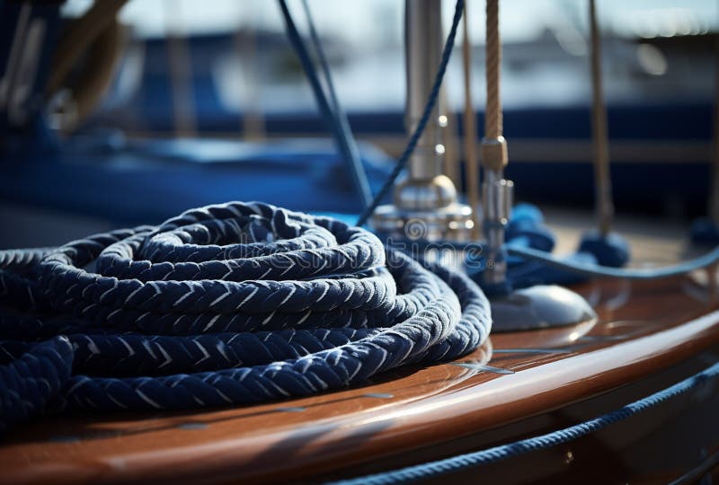 Blue marine boat ropes stock illustration. Illustration of design ...