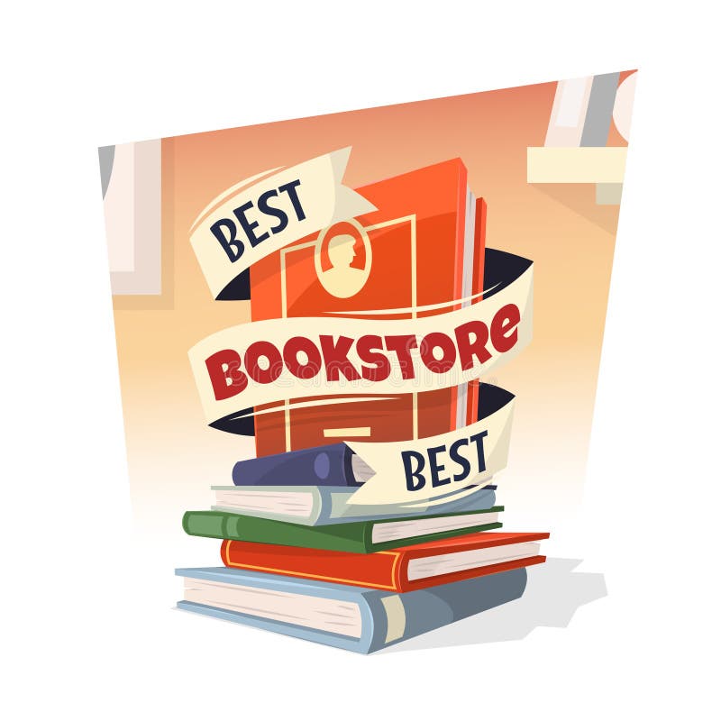 Heap of Books with Best Bookstore Text Stock Vector - Illustration of ...