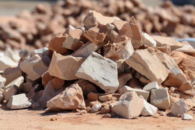 A Heap of Broken Bricks on Construction Site Stock Image - Image of ...
