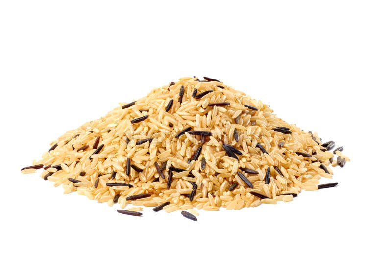 Heap of Brown and Black Rice on White Stock Image - Image of healthy ...