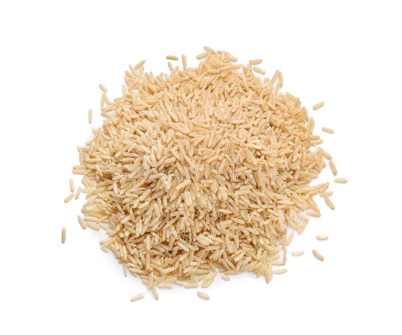Heap of Brown Rice on White Background Stock Photo - Image of brown ...