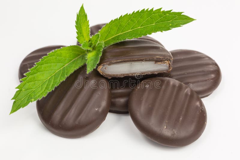 Mint chocolate discs stock photo. Image of candy, discs - 150263888