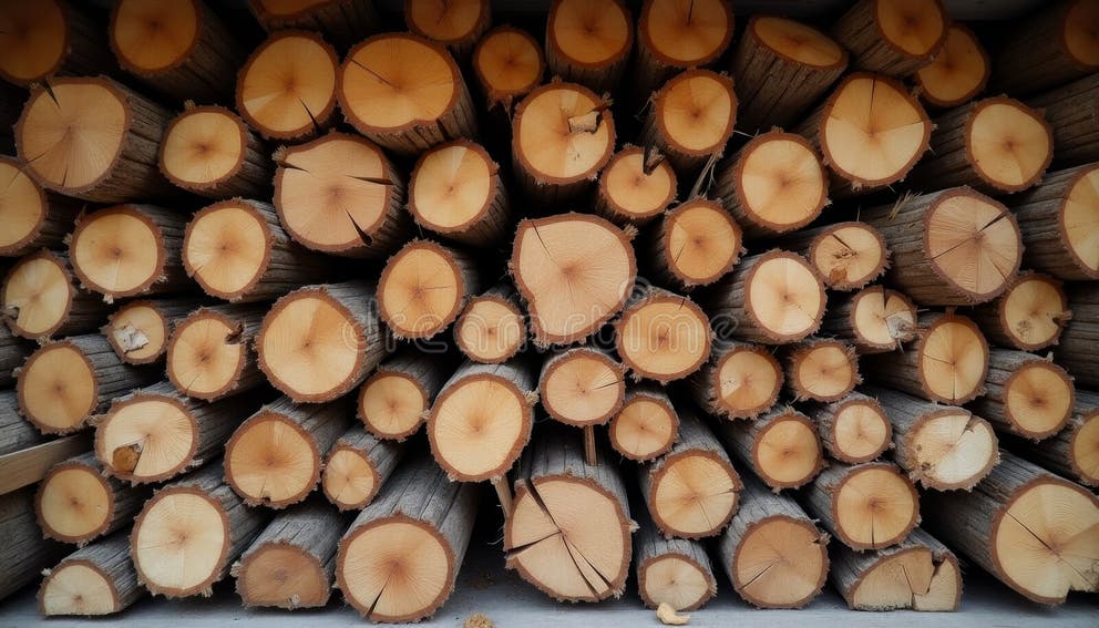 Heap of Chopped Wood Logs in Messy Stack Stock Illustration ...