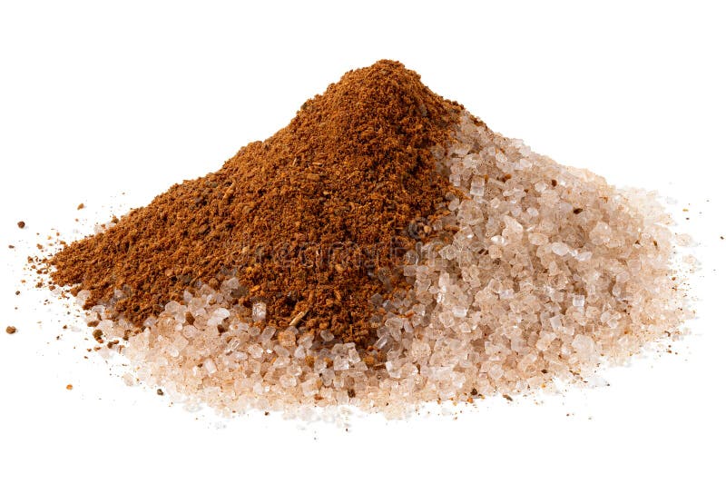 Heap of Cinnamon Sugar with a Splash of Ground Cinnamon Isolated on ...