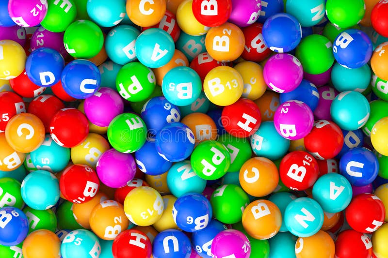 Heap of Closeup Color Vitamins Sphere Stock Photo - Image of group ...