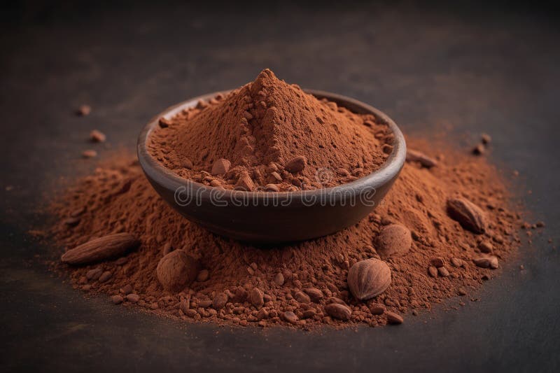 Heap of Cocoa Powder with Cocoa Beans Stock Illustration - Illustration ...