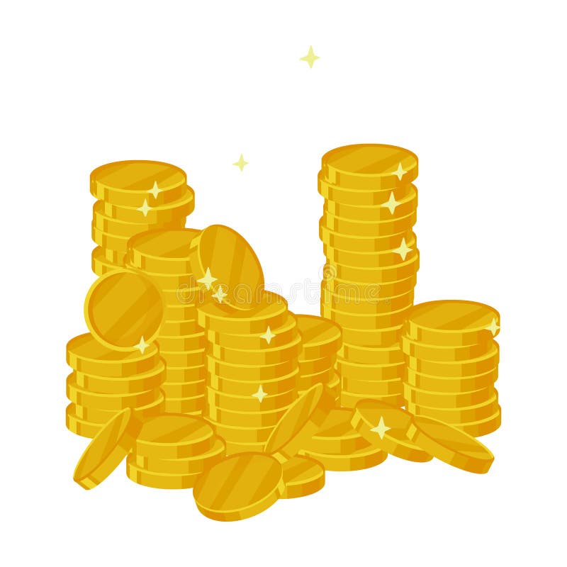 Heap of Coins with Sign of Percents Stock Illustration - Illustration ...