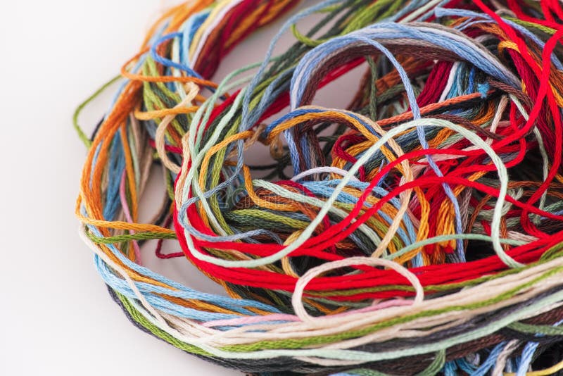 Heap of Colorful Embroidery Threads Stock Image - Image of color ...