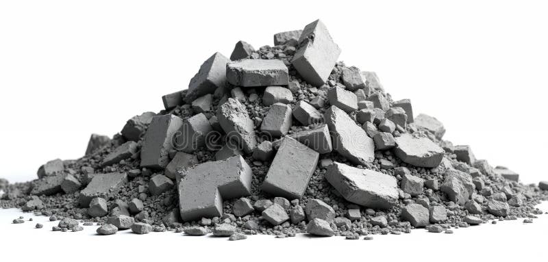 Heap of Concrete Fragments from Destroyed Building Isolated on ...