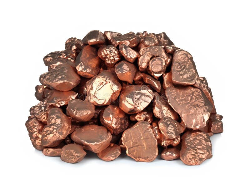 Heap of Copper Isolated on White Background Stock Photo - Image of ...
